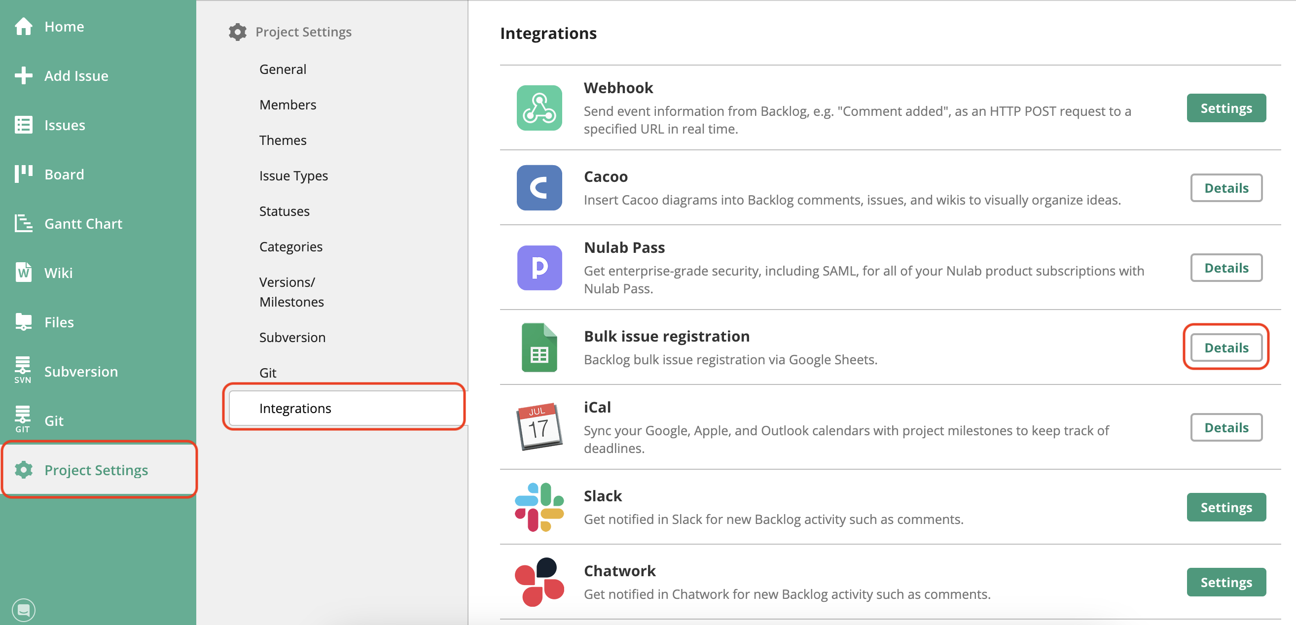 How to add Backlog issues in bulk with Google Sheets – FAQs & Technical Support | Nulab