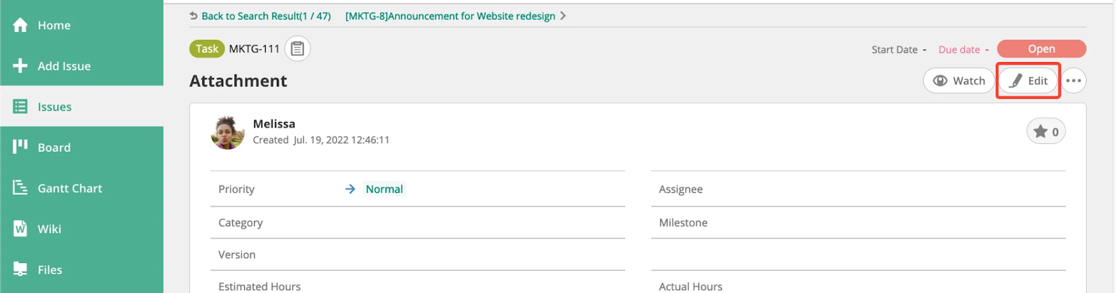 How To Update And Edit Issues In Backlog Faqs And Technical Support Nulab
