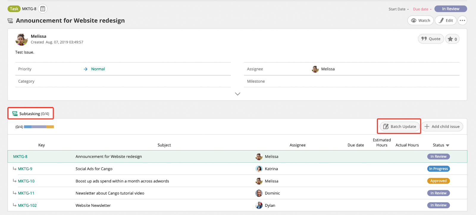 How To Update Multiple Issues At Once In Backlog Faqs And Technical Support Nulab