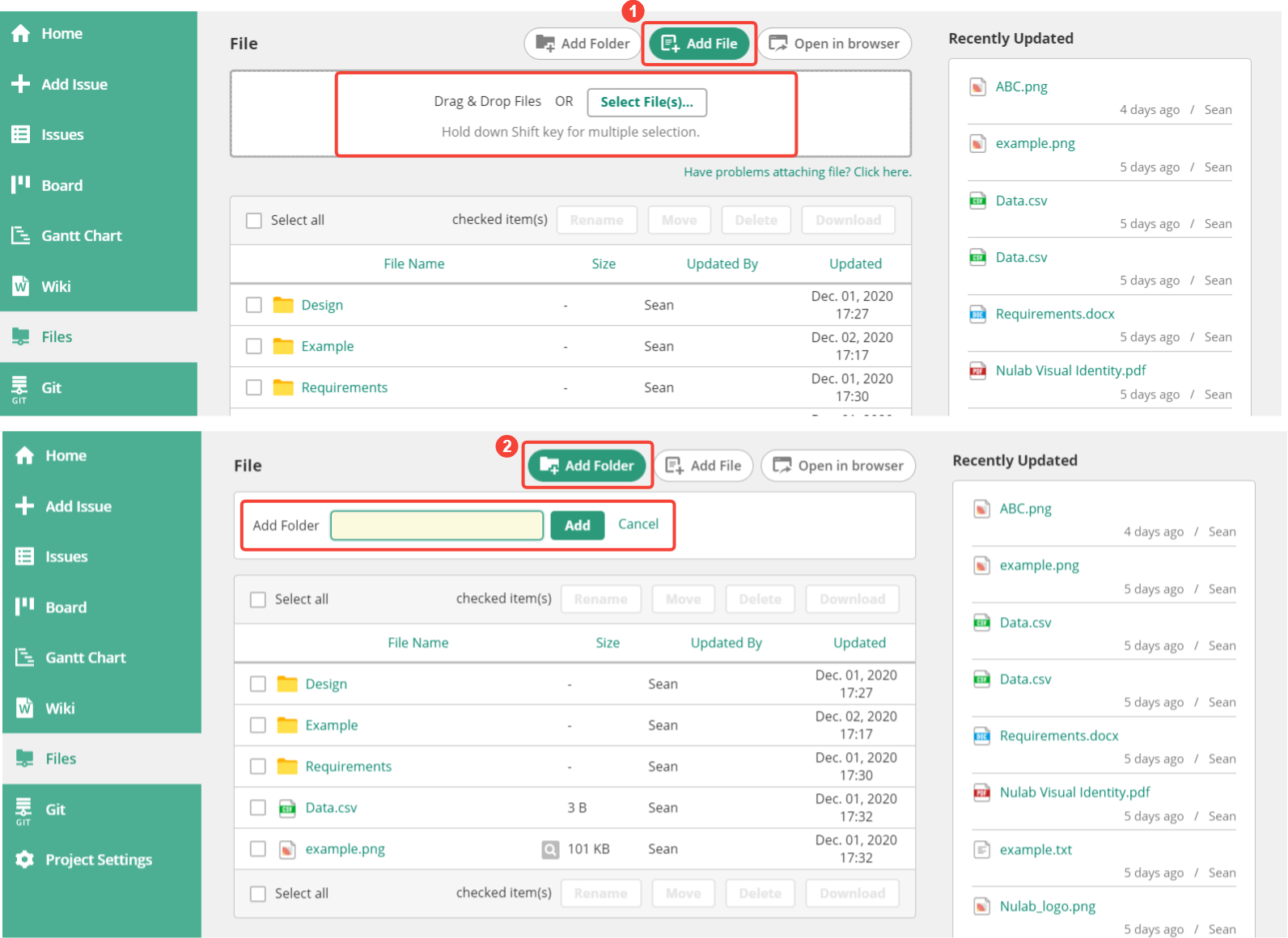 How To Manage Project Files And Folders In Backlog Faqs And Technical Support Nulab