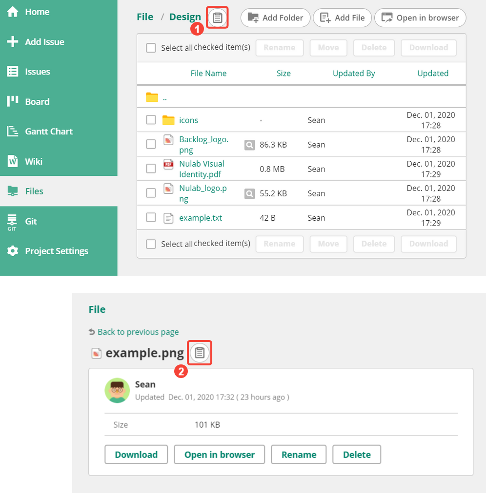 How To Search And Share Files In Backlog Faqs And Technical Support Nulab