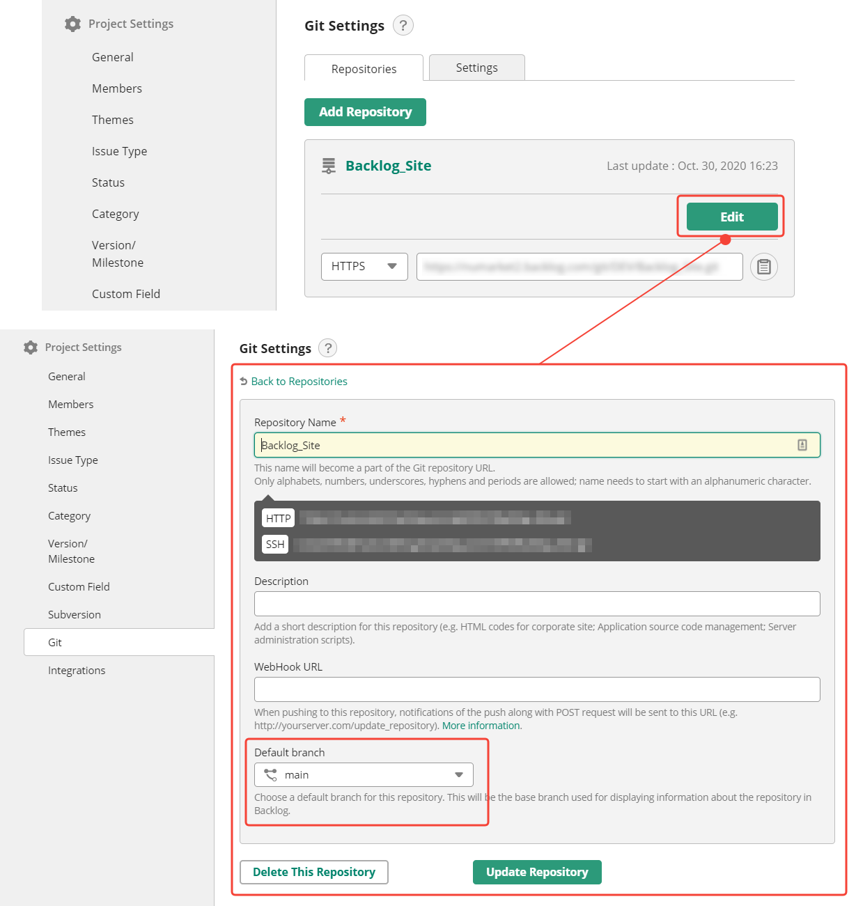 How To Manage Git Settings In Backlog Faqs And Technical Support Nulab